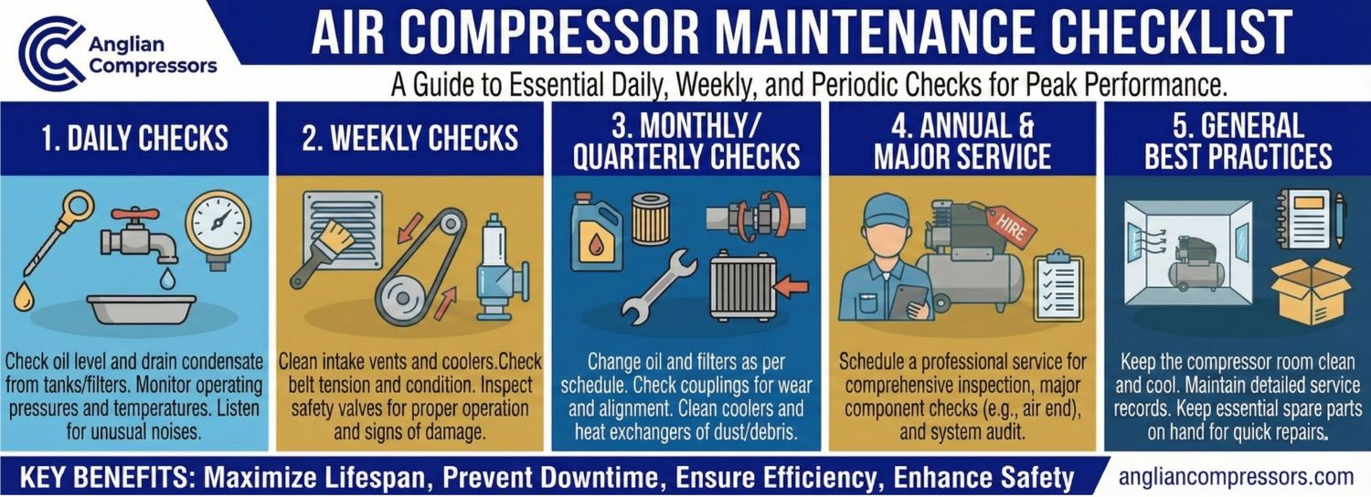 Air Compressor Maintenance Checklist | Anglian Compressors