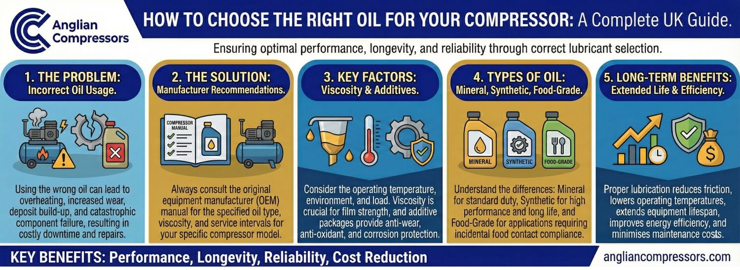 How to choose the right oil for your compressor | Anglian Compressors
