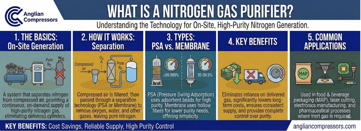 What is a Nitrogen Gas Purifier? | Anglian Compressors