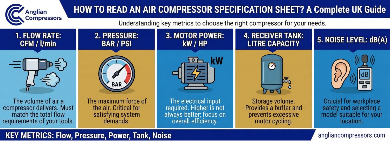 How to Read an Air Compressor Specification Sheet | Anglian Compressors