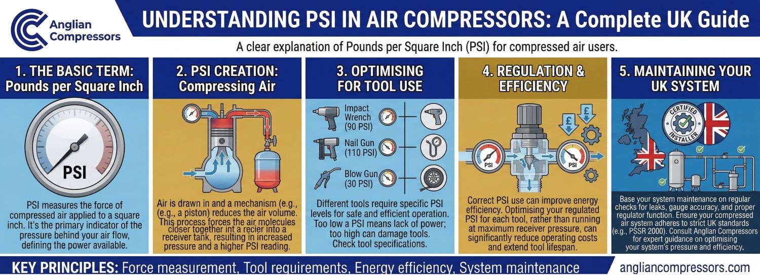 Understanding PSI in air compressors | Anglian Compressors