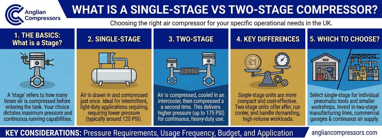 Understanding Single-Stage vs. Two-Stage Air Compressors | Anglian ...